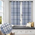 Blue and White Checkered Pattern Blackout Curtains,Triple Weaved Fabric ...