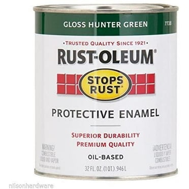 Rust-Oleum Stops Rust Gloss Protective Enamel, Hunter Green, Quart ...