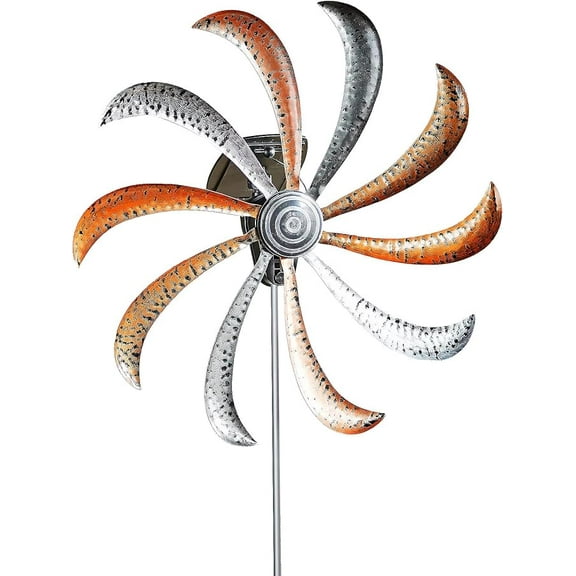 Wind & Weather Hanging Iridescent Metal Spiral Wind Spinner with Clear ...
