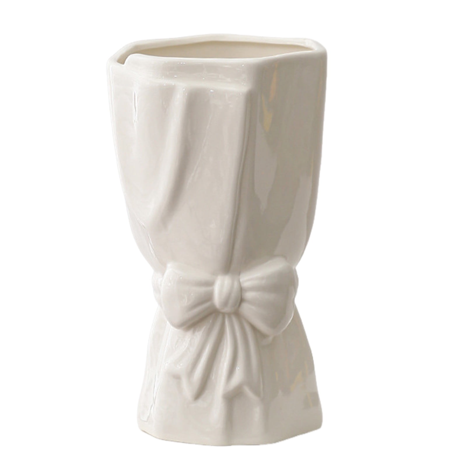 Click here for Primegos Ceramic Flower Vase With Bow Donut Shape... prices