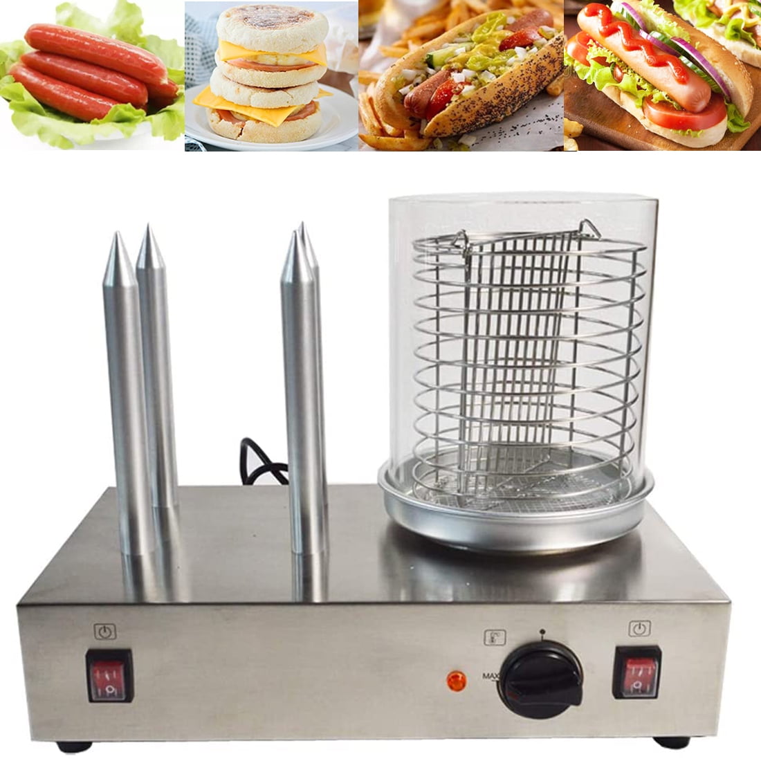 INTBUYING Electric Hot Dog Warmer Machine Stainless Steel Silver ...