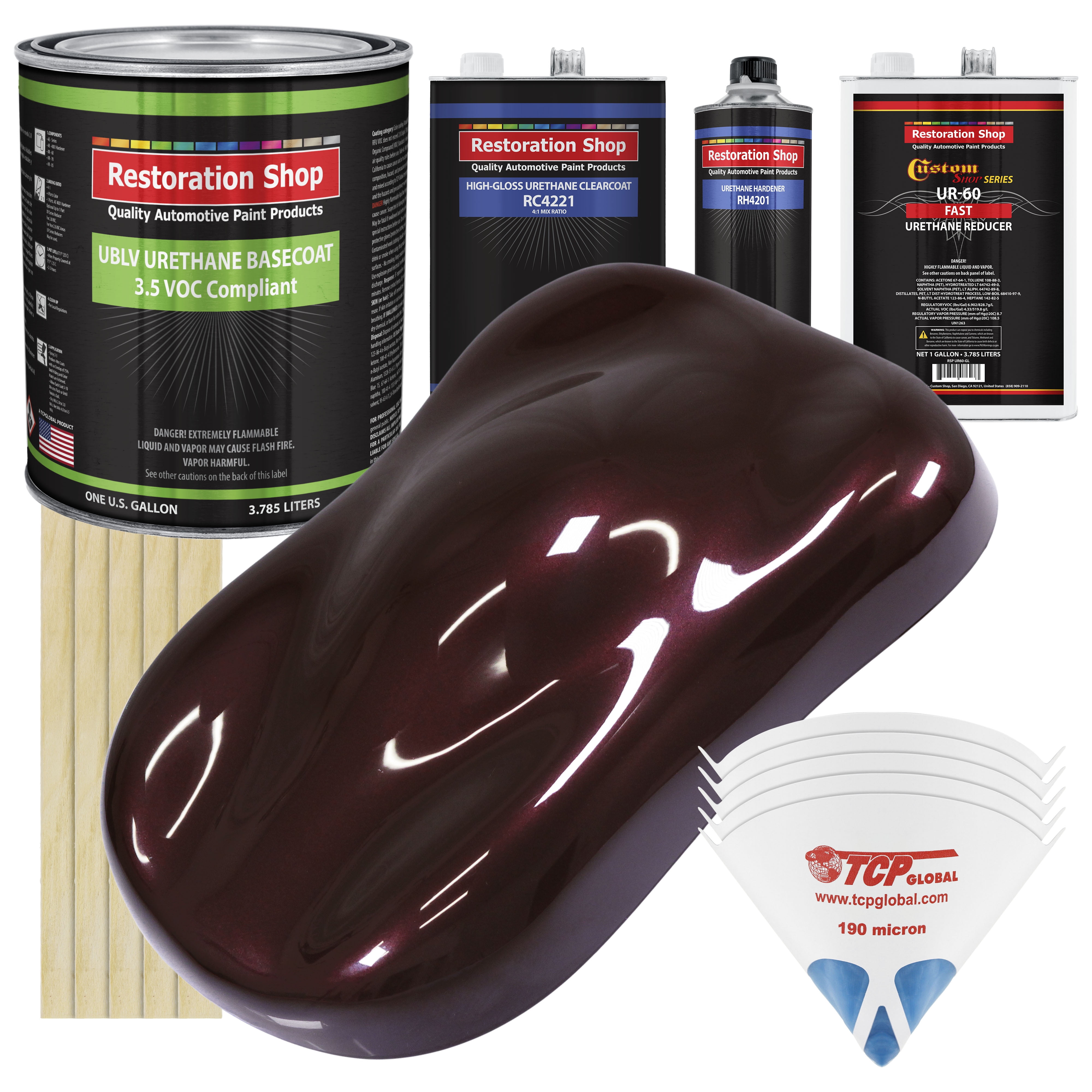 MOLTEN RED METALLIC Low Voc Urethane Basecoat/Clearcoat Car Auto Paint ...