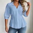 Bibifish Womens Button Down Shirts Elegant Plus Size Solid Blouses Cozy ...
