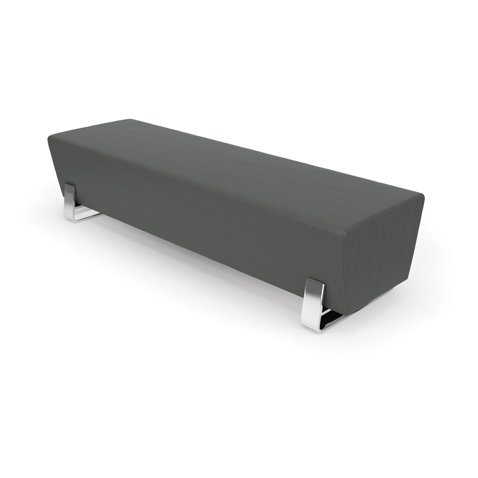 OFM 4003C-SLT Axis Series Triple Bench With Chrome Frame, Slate ...
