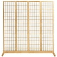 Free Shipping! Room Divider Stand Natural 4 Panel - Walmart.com