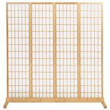 Free Shipping! Room Divider Stand Natural 4 Panel - Walmart.com