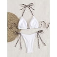 Bleach Two-Piece Triangle Bikini Set With Leopard Print Tie Straps For ...