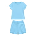 Afdoent Girls 2 Piece Outfits Casual Outfit Soft Color Top And Shorts ...