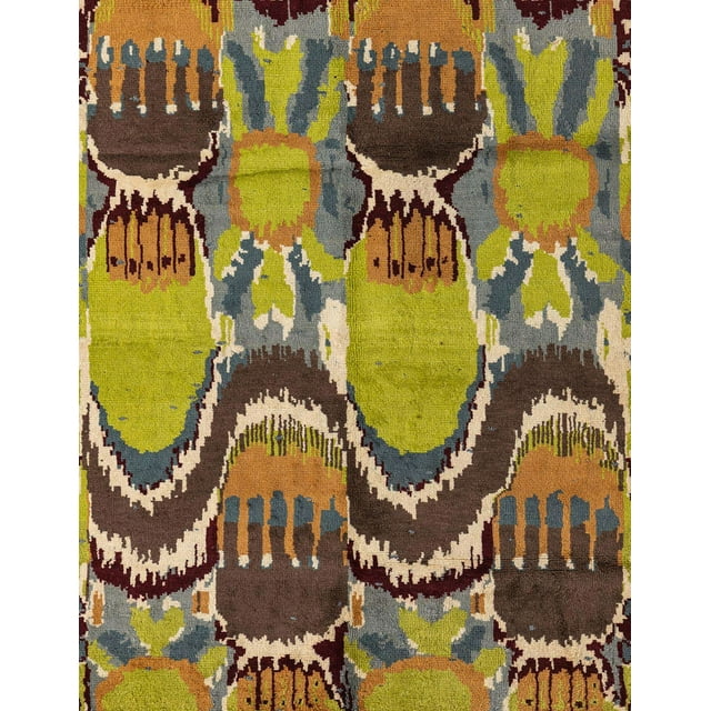 Ahgly Company Indoor Rectangle Abstract Metallic Gold Abstract Area ...