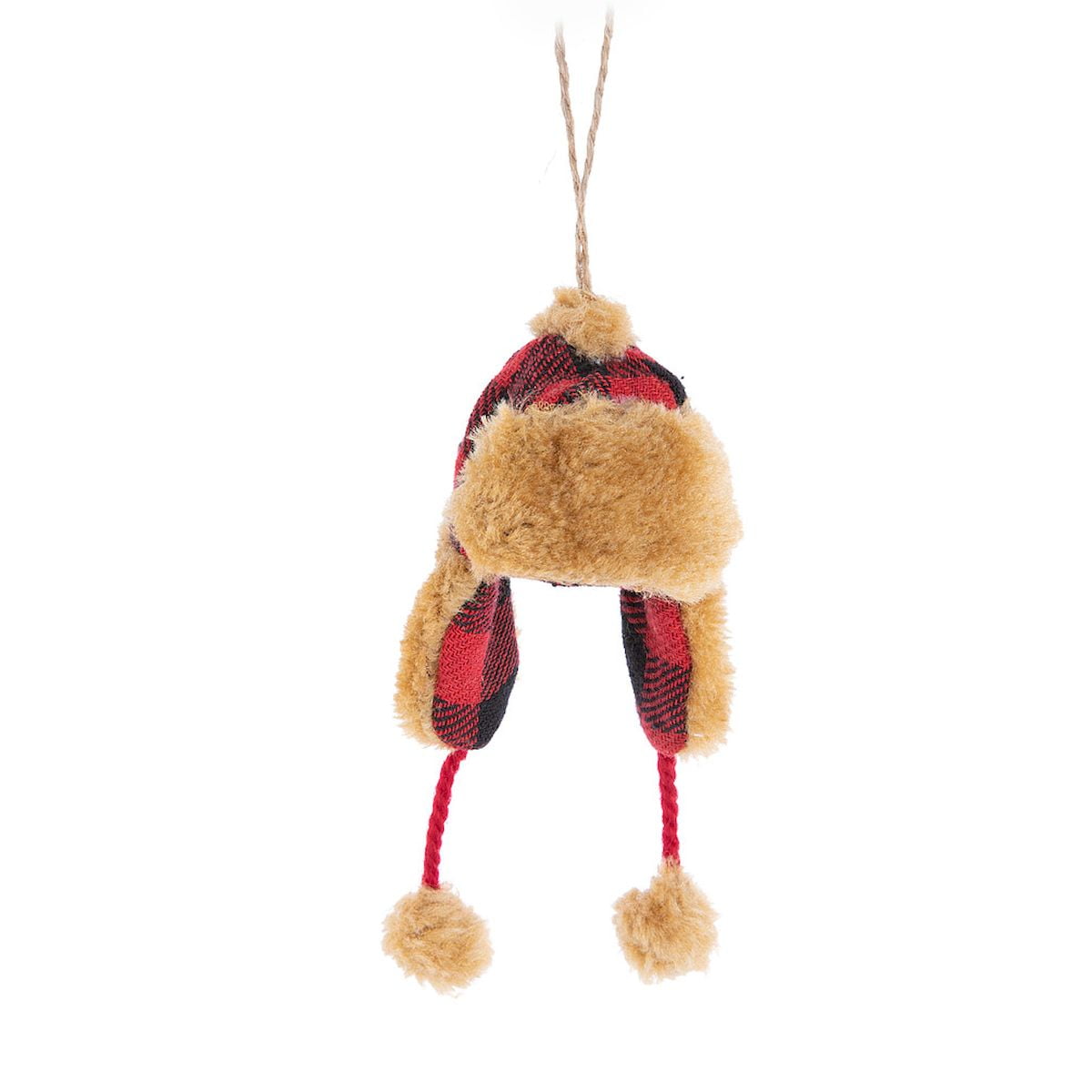 Set of 2 Check Hat with Fur Ornament - Walmart.com