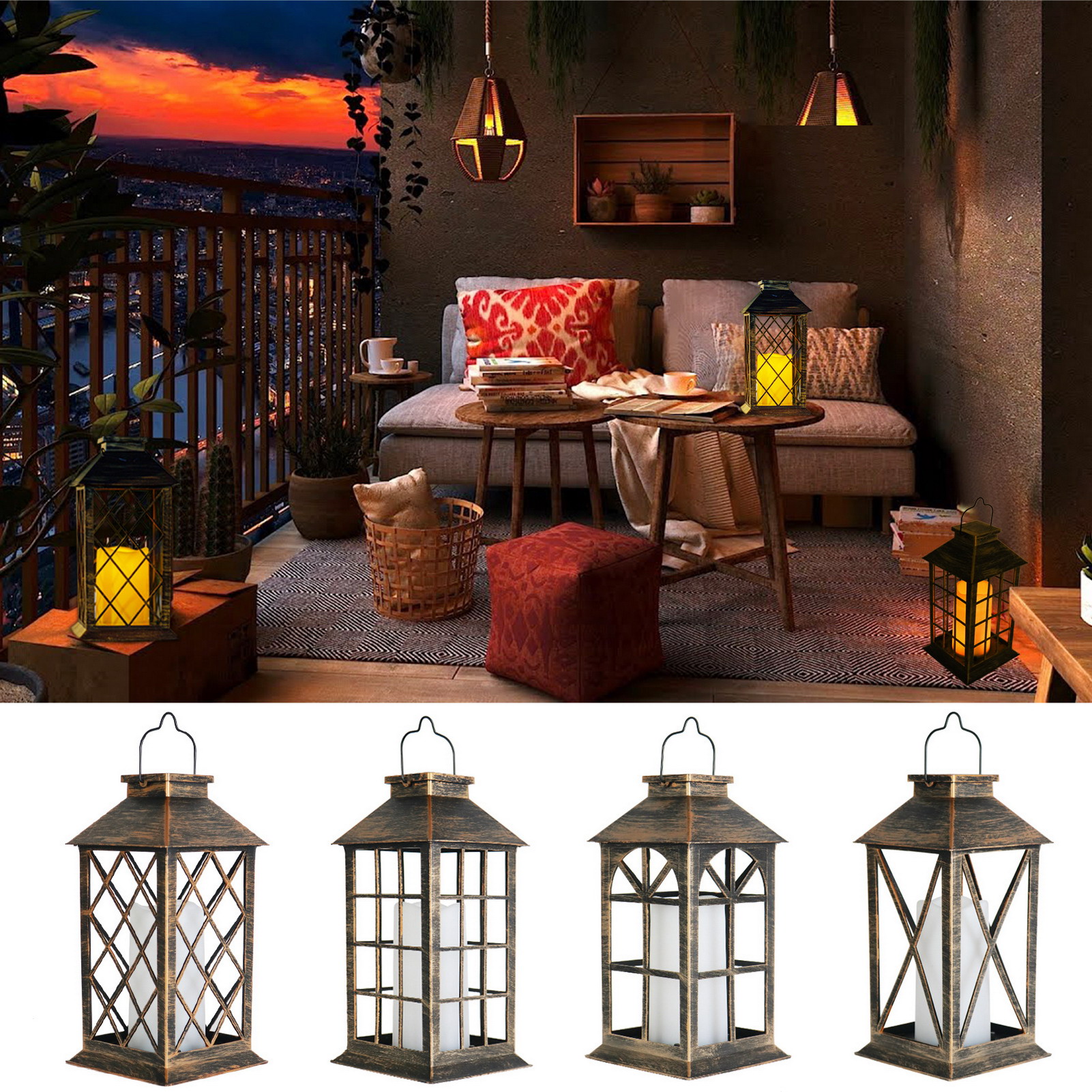 Wirlsweal Landscape LED Light Retro Style Flicker-Free Hanging Loop ...