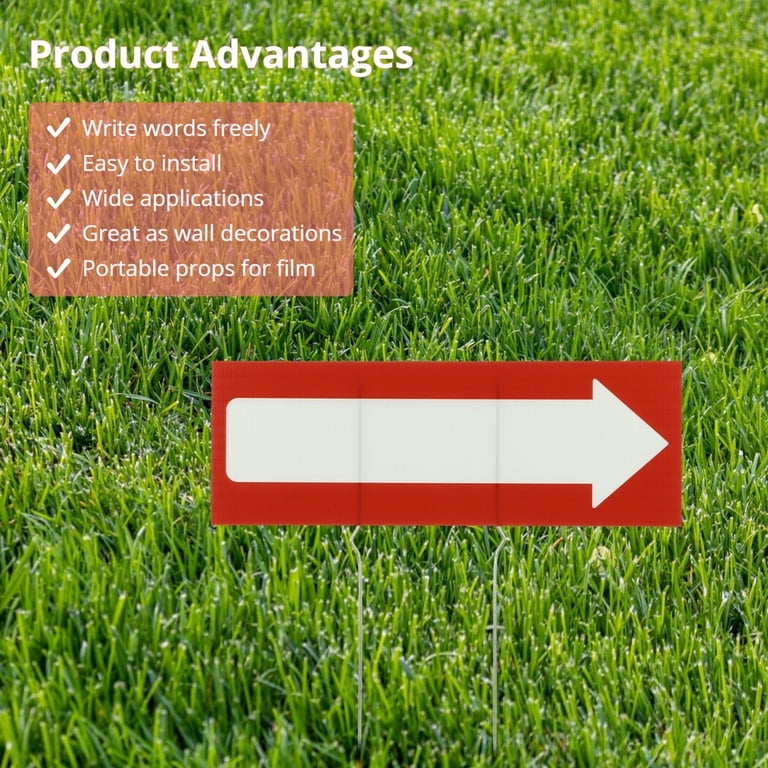 Wedding Directional Yard Signs With Stakes 5-Pack Blank Arrow Yard ...