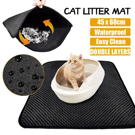 60X45cm Double-Layer Cat Rabbit Litter Box Mat Trapper Foldable EVA Pad ...