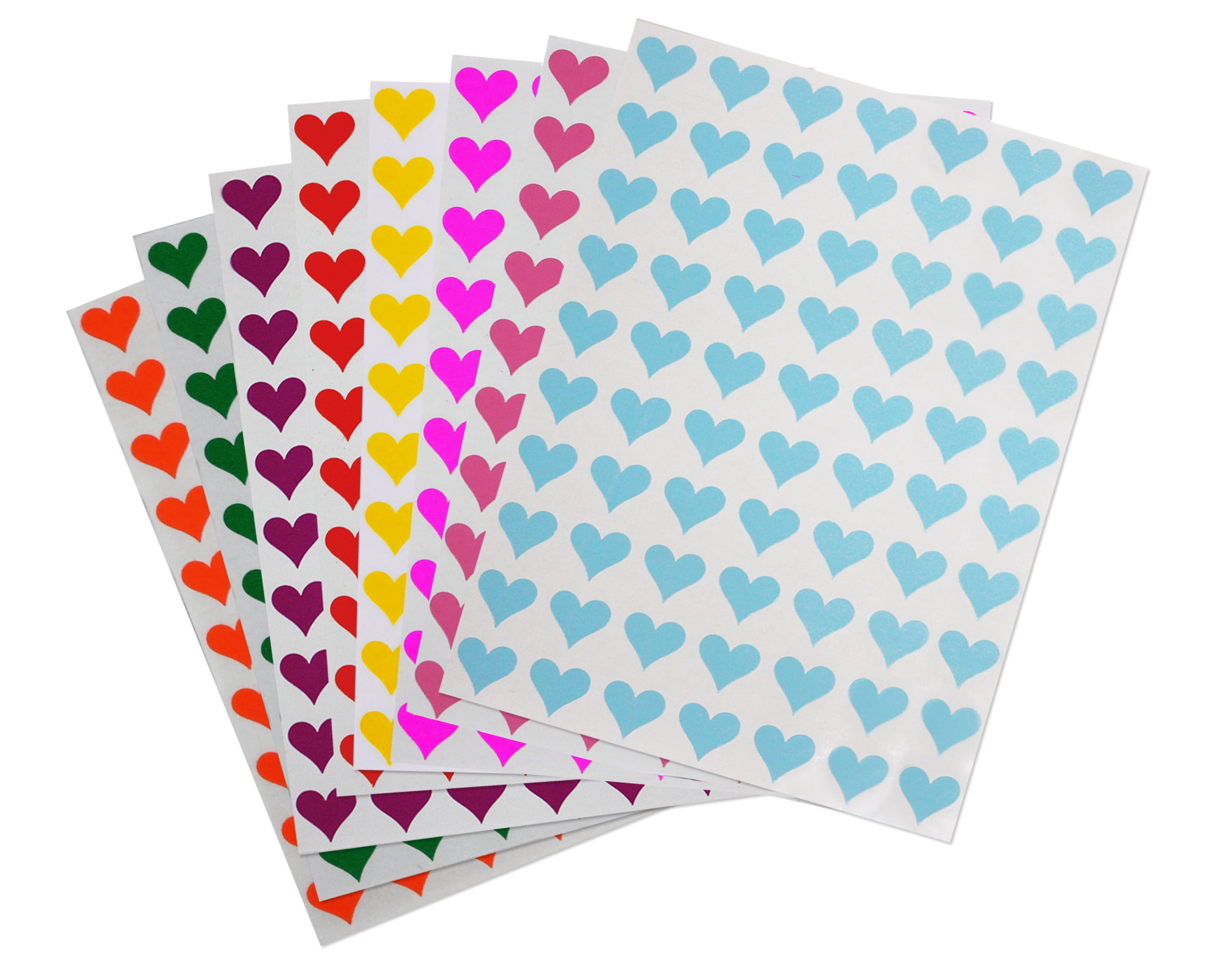 Royal Green Stickers Hearts in 8 Colors Labels for Gifts Packaging ...
