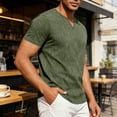 Aofany Summer T Shirt Men Solid Color Short Sleeve T-Shirts Casual V ...