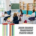 4Pcs 12Inch Colorful Clear Rulers with Inches Centimeters Scale Math ...