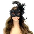 Black Women Venetian Feather Masquerade Party Mask For Adult Mardi Gras ...
