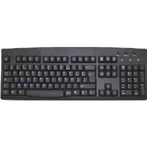 French AZERTY Black Keyboard with White Letters/Characters - Wired USB ...