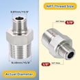 BDKWID-2 Pack 304 Stainless Steel Pipe Fittings, 3/8" MNPT to 1/8" Male ...