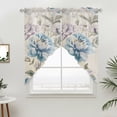 Blue Purple Flower Swag Curtain Valance for Window 2 Panels Vintage ...