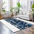 Area Rug 36×60in, Small White Flowers Floor Carpet Living Room Rug ...