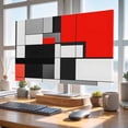 Black Red Geometric TV Dust Cover,Stretchable TV Screen Desktop ...