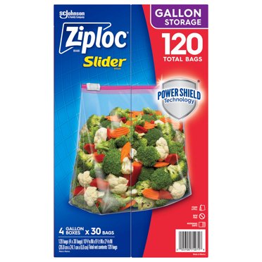 Ziploc Double Pinch & Seal Zipper Storage Bags, Gallon, 250 Ct ...