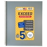 Exceed Spiral Notebook, College Ruled, 5 Subject, 160 Pages, 9" x 11 ...