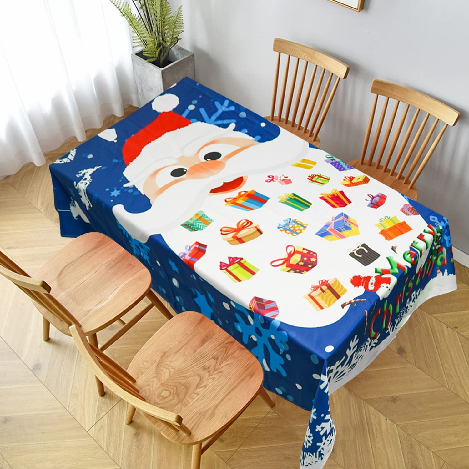 Virtumob Merry Christmas Tablecloth Rectangle 60 x 84 inch Gifts on ...