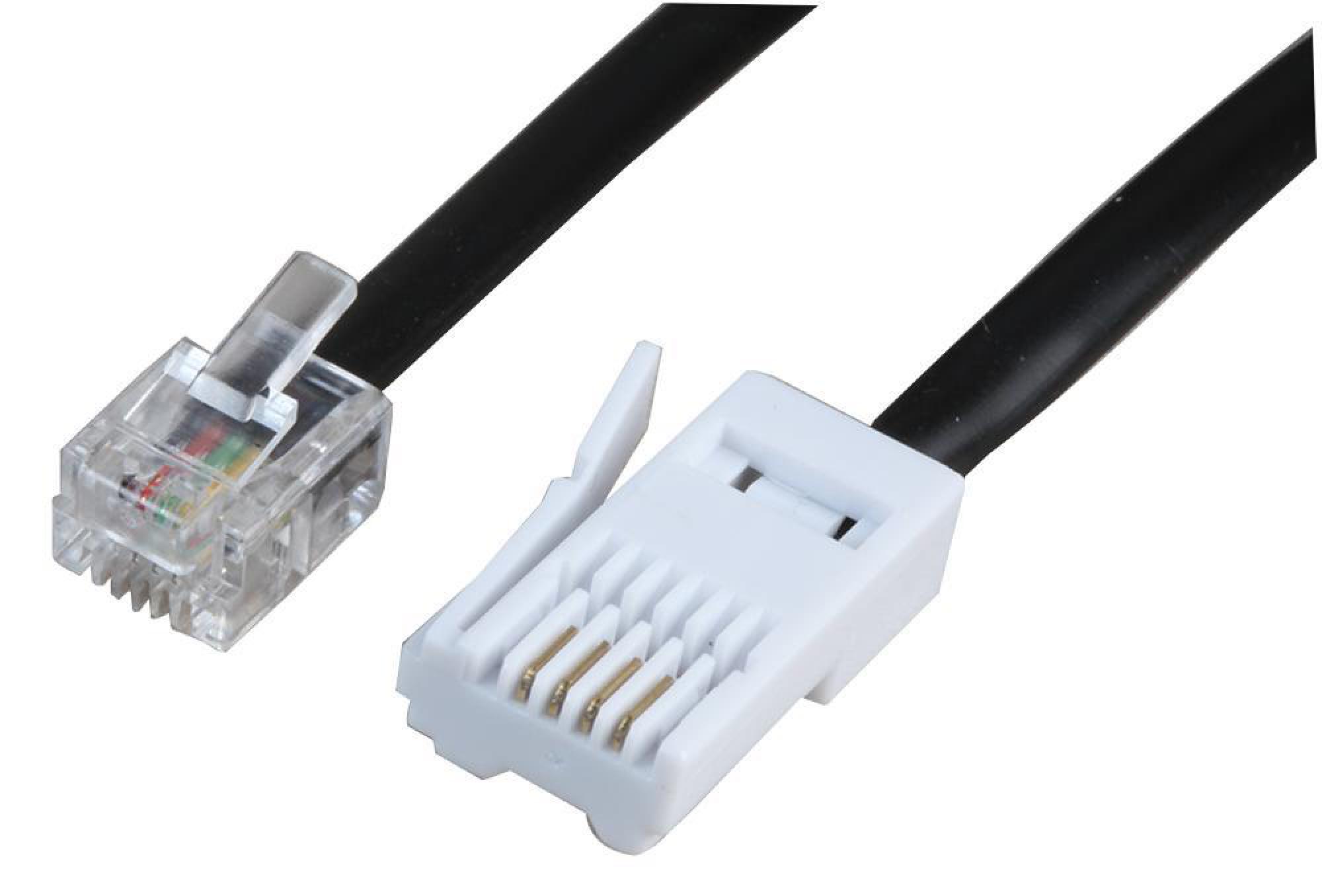 PRO SIGNAL - RJ11 to UK Plug (431A) Extension Lead, Black, 3m - Walmart.com