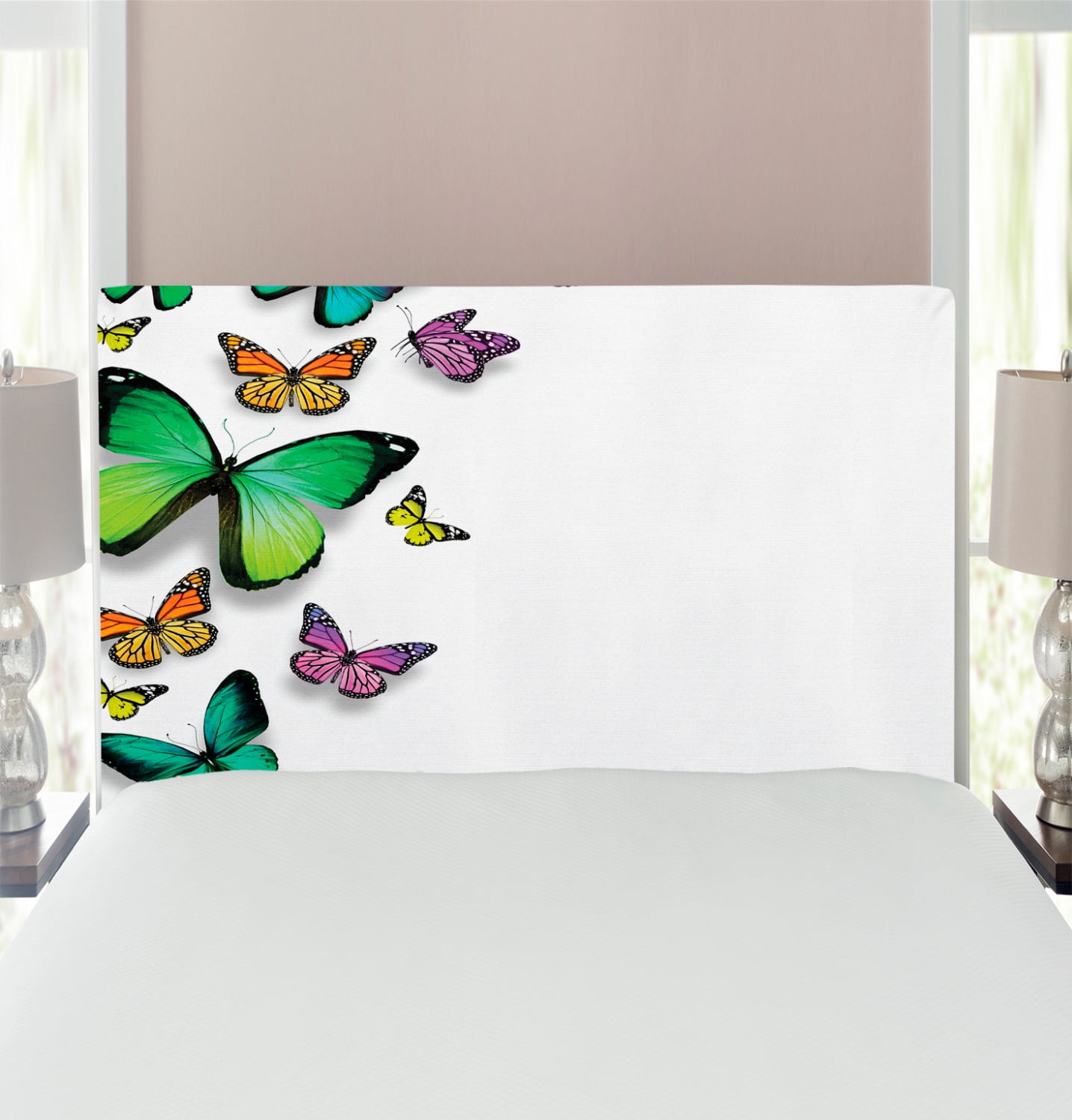 Butterfly Headboard, Different Size Butterflies on Plain Background ...