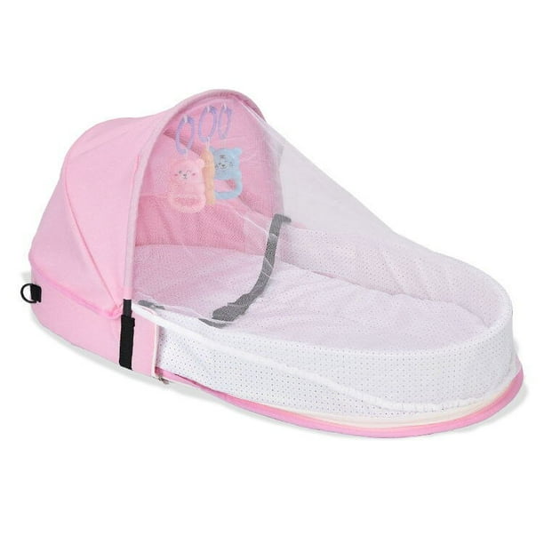 Cama plegable para bebés y recién nacidos, cuna con mosquitera, cesta ...