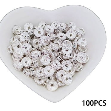 Tizuqe 100pcs 10mm Colorful Rhinestones Beads Round Diamond Bead for ...