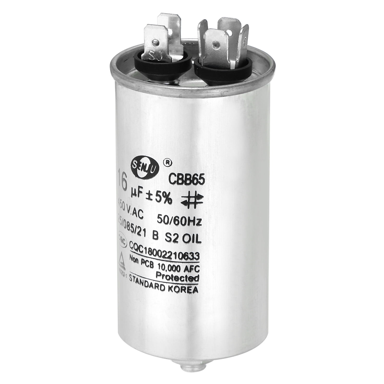 16uF 16MDF 450VAC Fan Start Capacitor, CBB65 Circular Run Capacitor ...