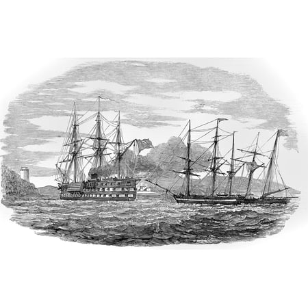 The Illustrated London News Etching From 1854. The French Screw Steamer ...