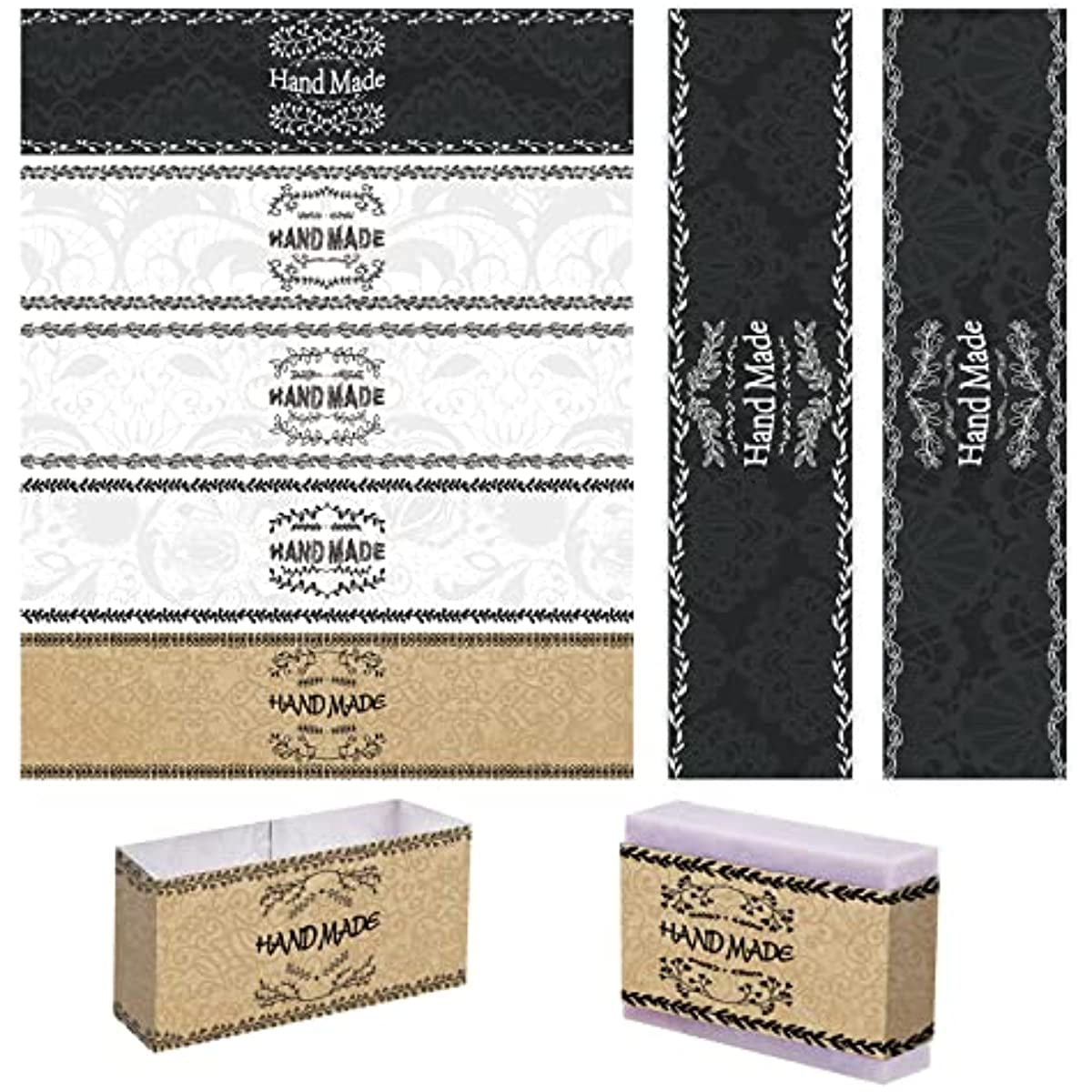 90pcs Wrap Paper Tape 9 Style Vintage Band Label Crafts Wrapper Sleeves ...