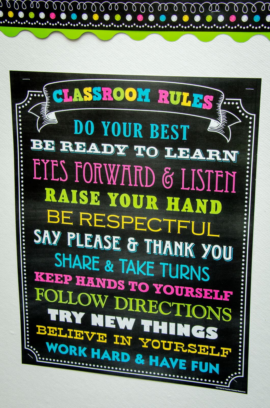 Chalkboard Brights Classroom Rules Chart