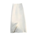 AHTJRT Women's Pencil Business Skirt Pleated Stretch High Waist Midi ...