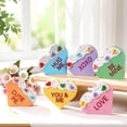 6 Pcs Valentines Day Decorations Candy Heart Wooden Table Decor ...