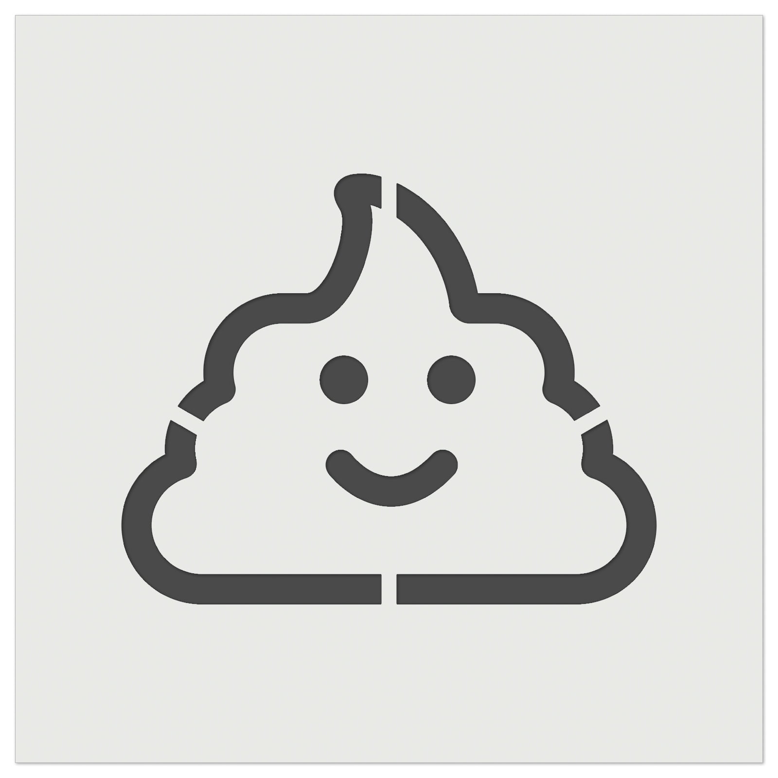 Smile Poop Face Emoticon DIY Cookie Wall Craft Stencil - 4.5 Inch ...