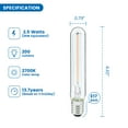 Great Value T6.5 LED Tubular Bulb, 2.5-Watt (25W Equivalent) E17 Base Dimmable Soft White 1-Pack ...