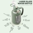 64 oz Glass Water Bolttles Half Gallon Large Motivational Water Bottle ...