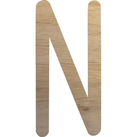 Wooden Letter N Craft Blank, Unpainted 15'' Tall Alphabet Letter, DIY ...
