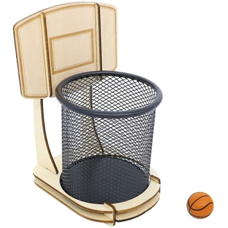 Creative Pen Pencil Holder,handmade Wooden Basketball Stand Pencil ...