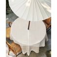 Beige Geometric Outdoor Tablecloth with Umbrella Hole, Brown Greek Key ...