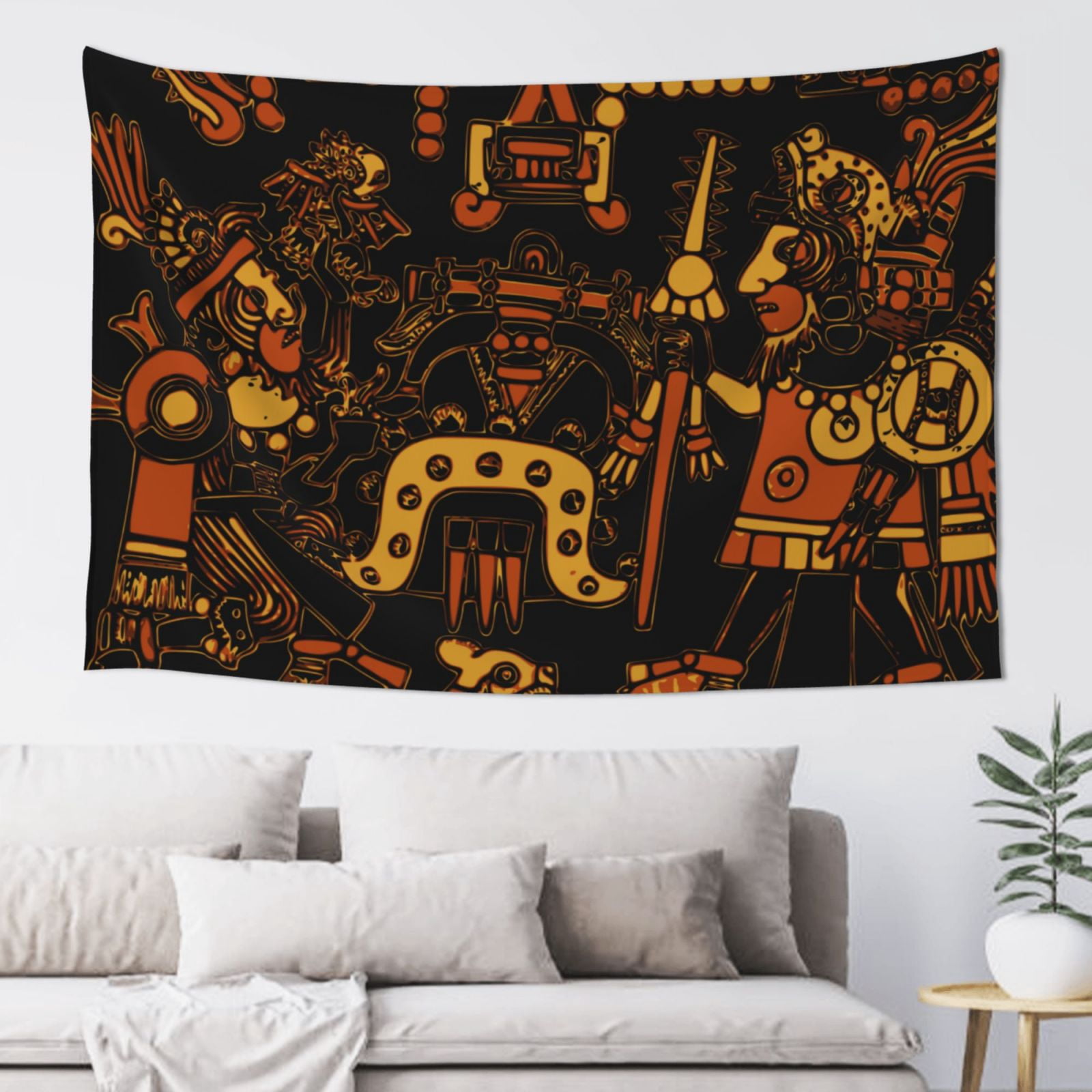 Aztec Mural Tapestry, Tribal Culture Style Wall Decor Home Decor ...