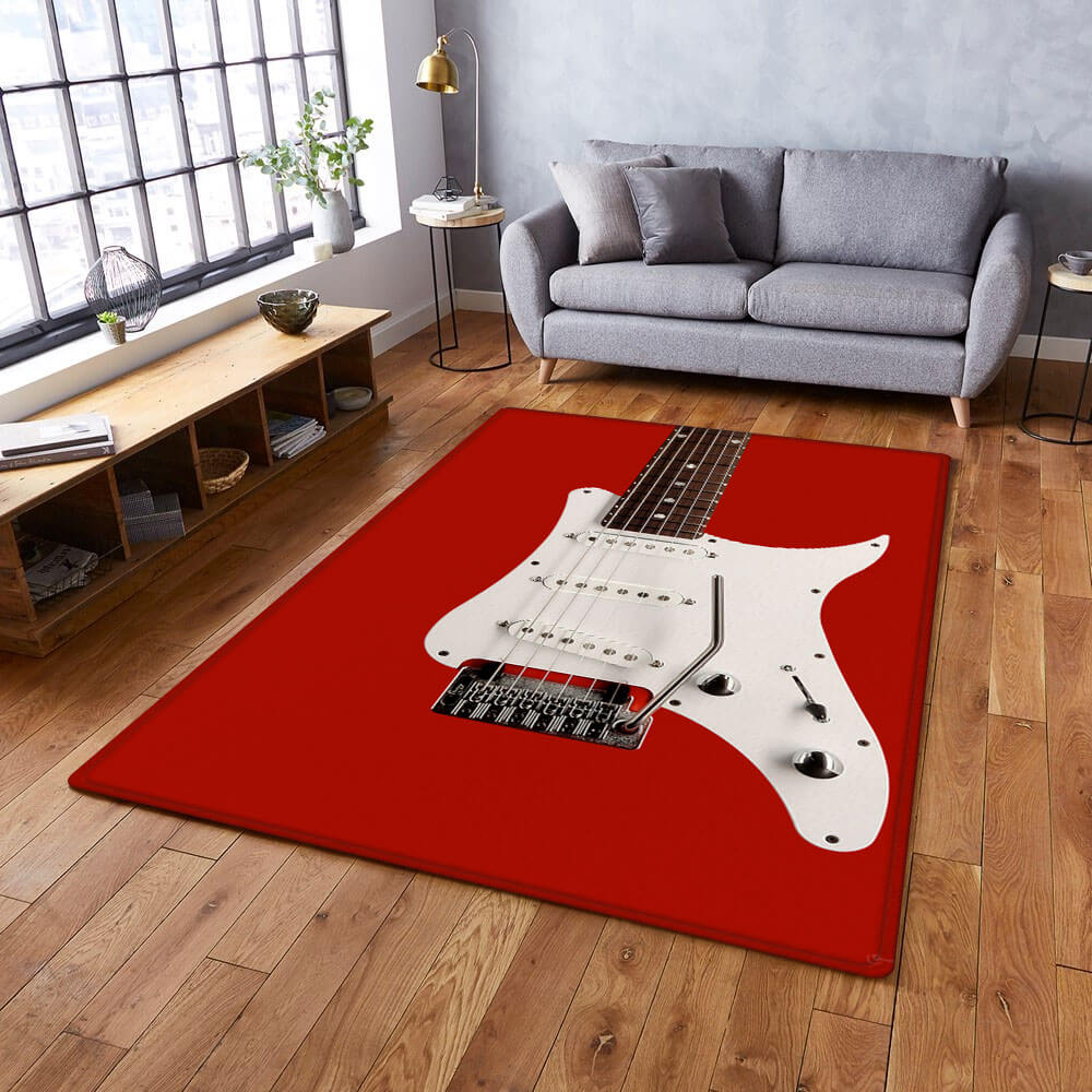 Rectangle Area Rug For Living Room, Bedroom, Six-String Electric Guitar ...