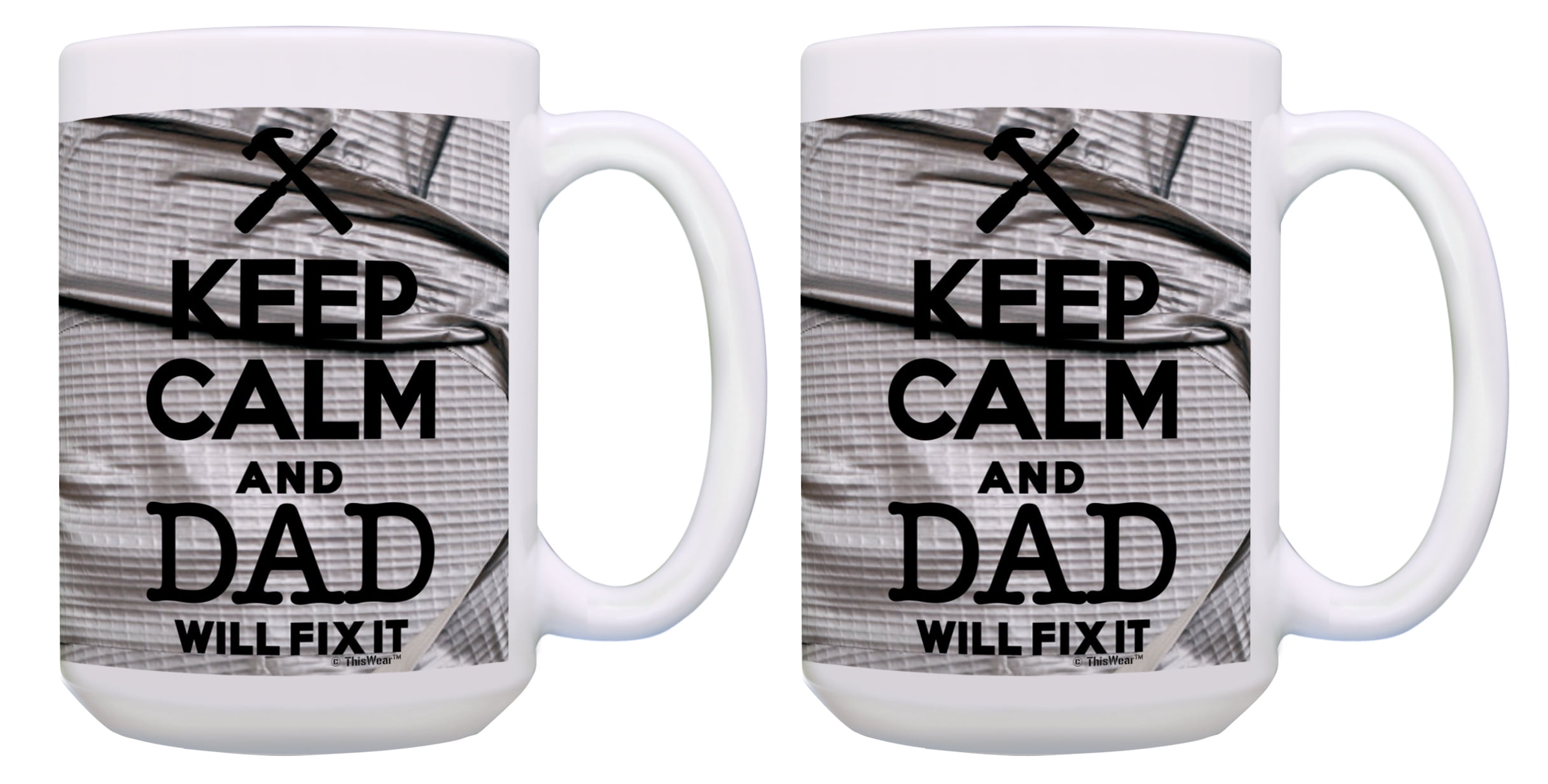 ThisWear Funny Dad Mug Set Keep Calm and Dad Will Fix It Dad 2 Pack Mug ...