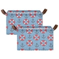 Anchor Life Buoy Pattern Collapsible Storage Bin Open Home Shelf Basket ...