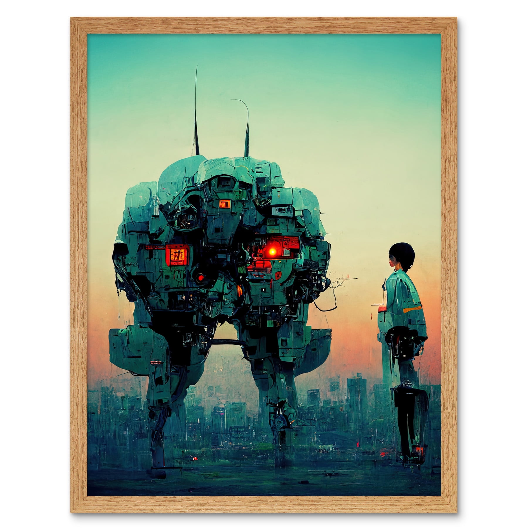 Mecha Japanese Illustration Sci-Fi Anime Art Print Framed Poster Wall ...